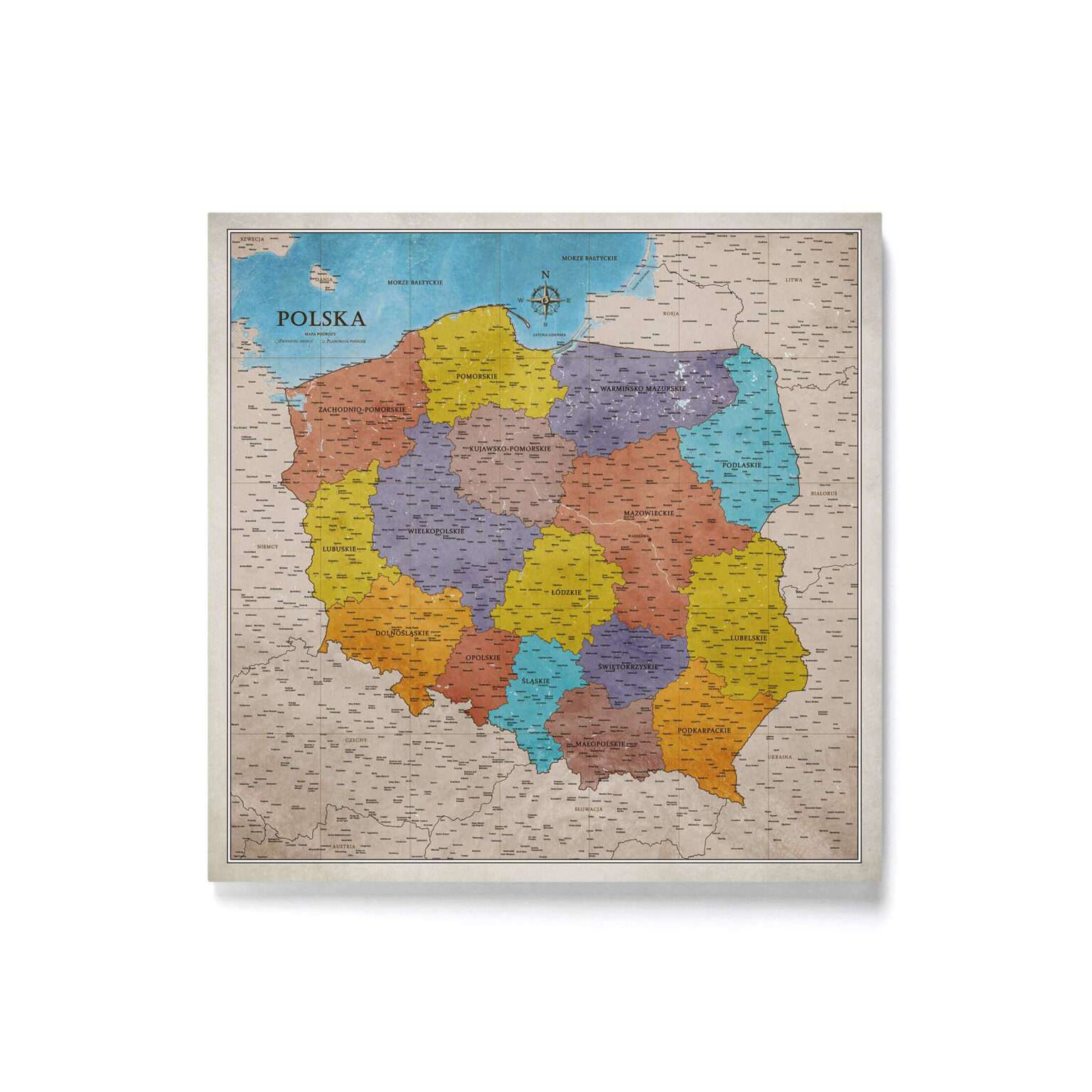 Mapy do zaznaczania miejsc podróży - Canvascale